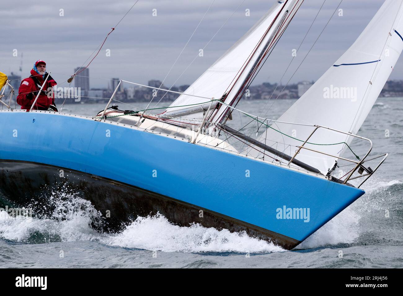 Large fixed keel yachts are seen racing during the 2023 Ocean Racing ...