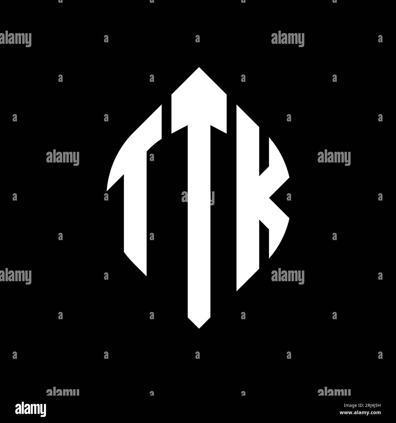 TTK circle letter logo design with circle and ellipse shape. TTK ...