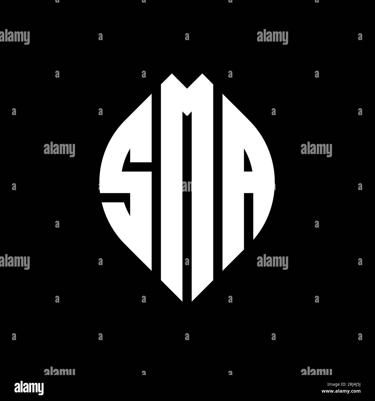 SMA circle letter logo design with circle and ellipse shape. SMA ...