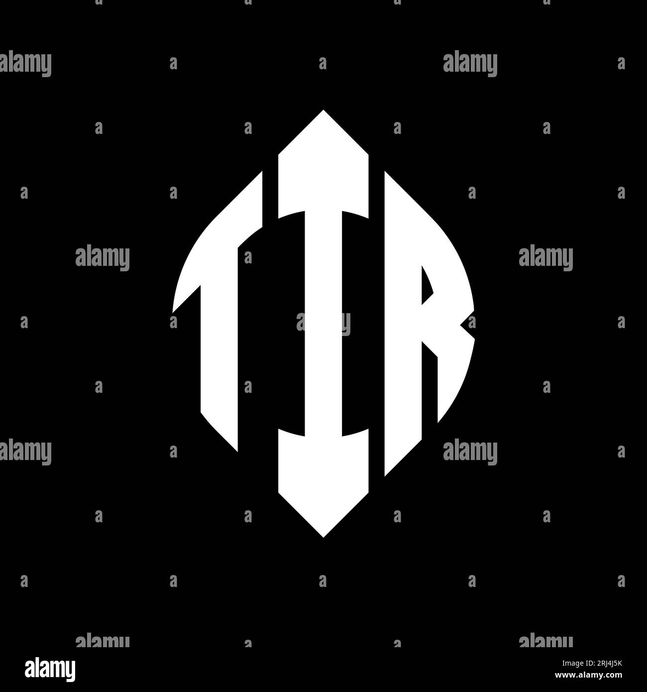 TIR circle letter logo design with circle and ellipse shape. TIR ...