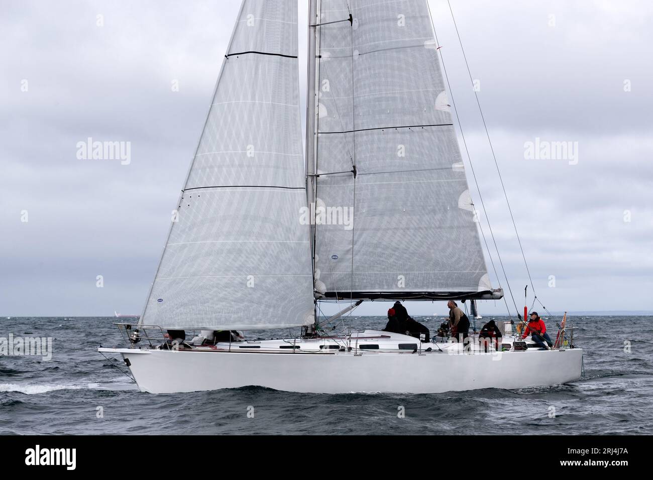 Large fixed keel yachts are seen racing during the 2023 Ocean Racing ...