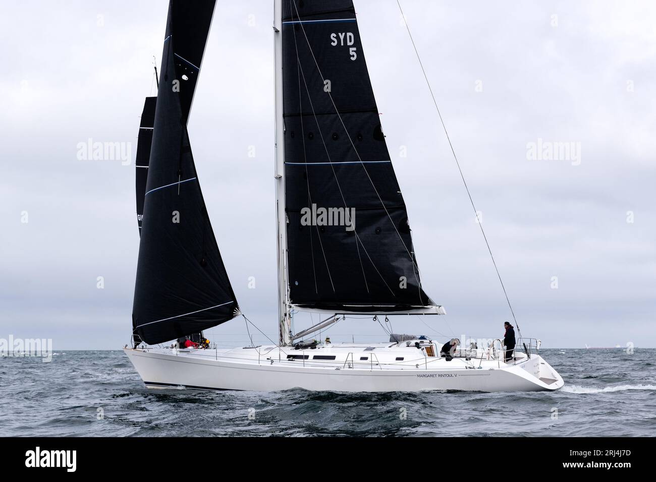 Large fixed keel yachts are seen racing during the 2023 Ocean Racing ...