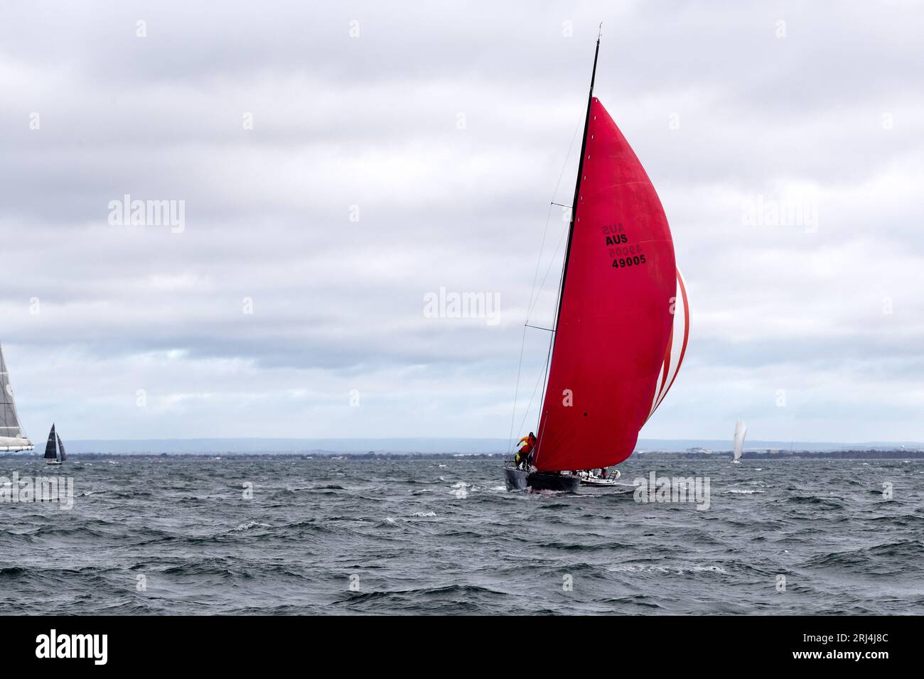 Large fixed keel yachts are seen racing during the 2023 Ocean Racing ...