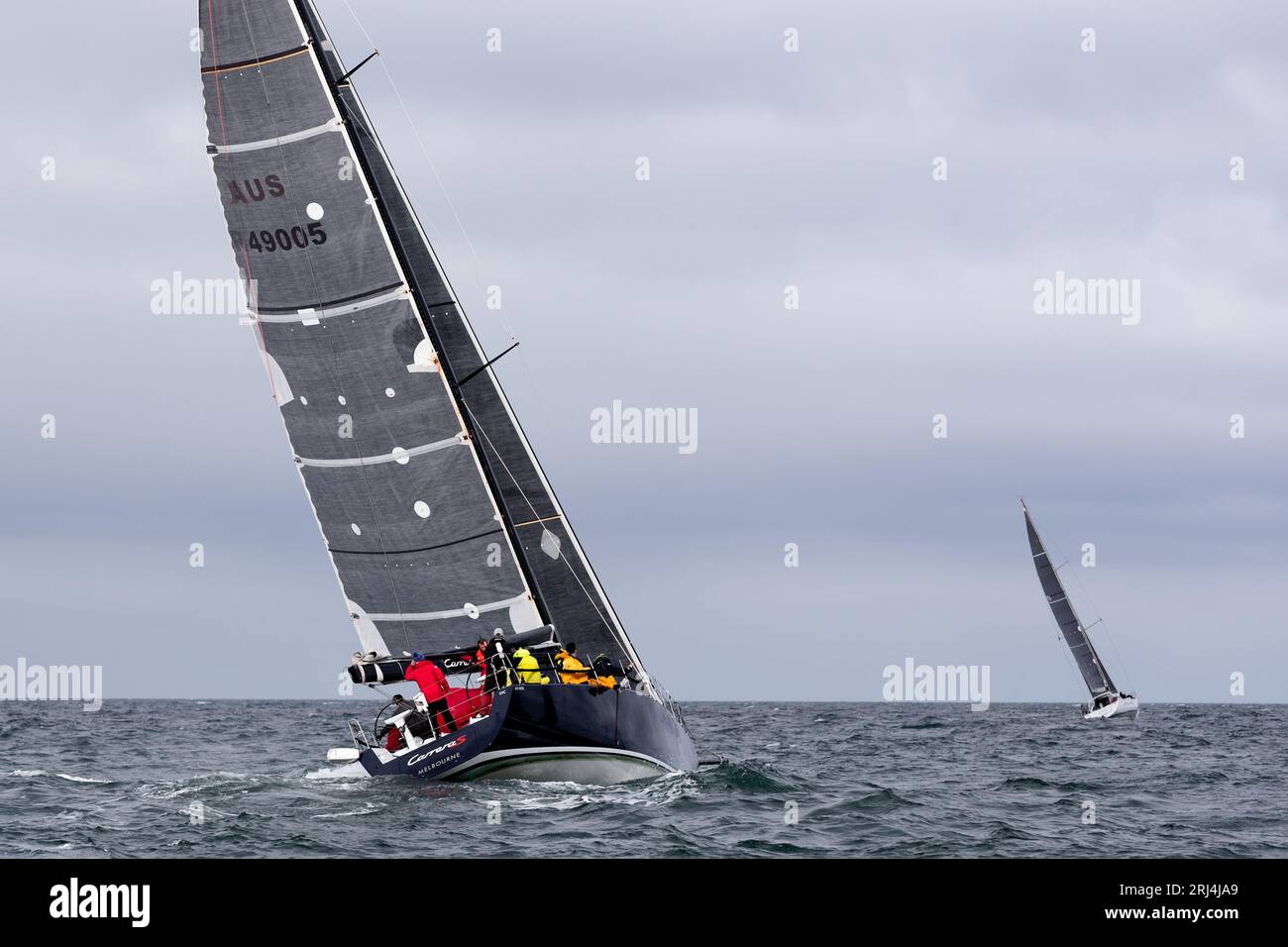 Large fixed keel yachts are seen racing during the 2023 Ocean Racing ...