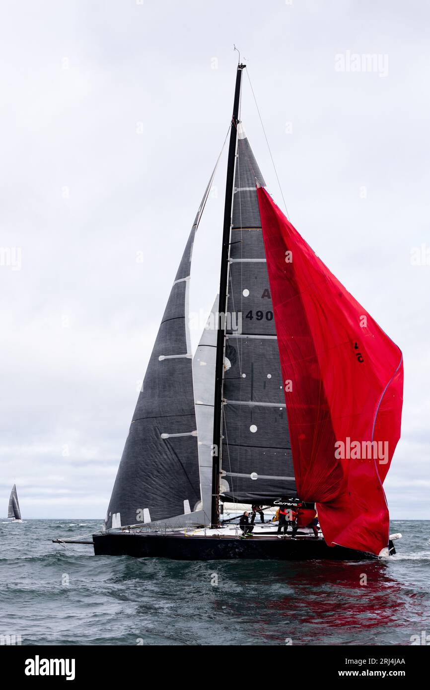 Large fixed keel yachts are seen racing during the 2023 Ocean Racing ...