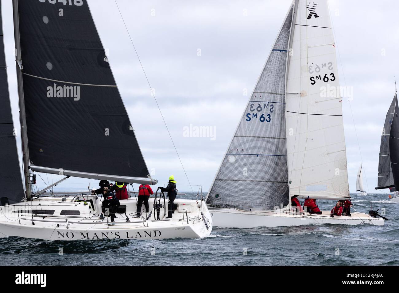 Large fixed keel yachts are seen racing during the 2023 Ocean Racing ...