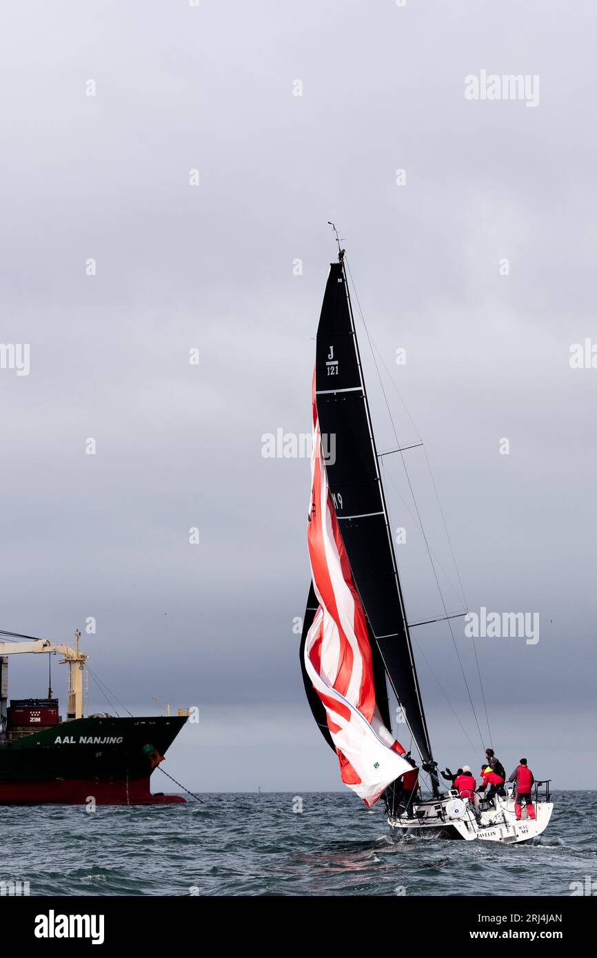 Large fixed keel yachts are seen racing during the 2023 Ocean Racing ...