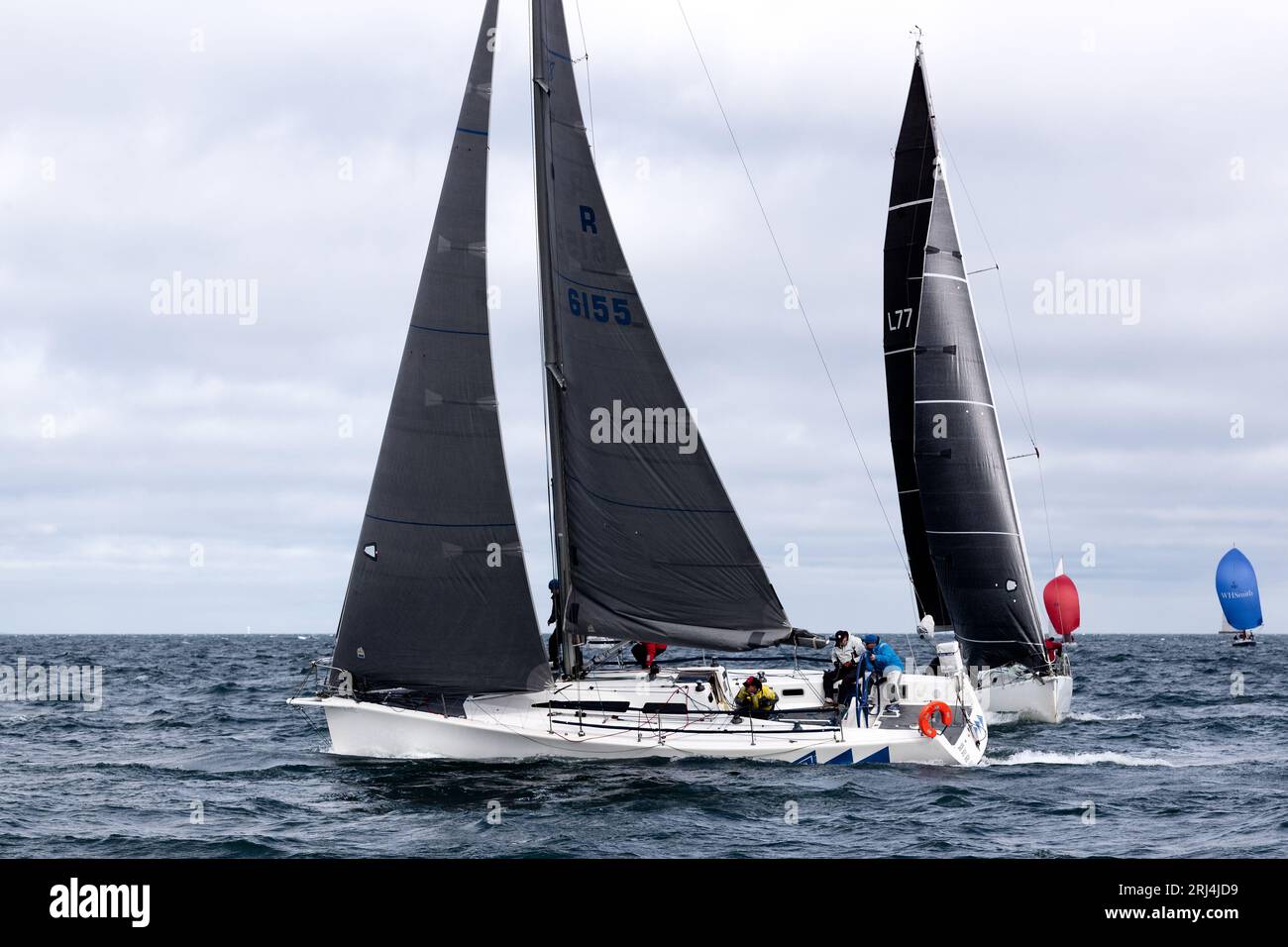 Large fixed keel yachts are seen racing during the 2023 Ocean Racing ...