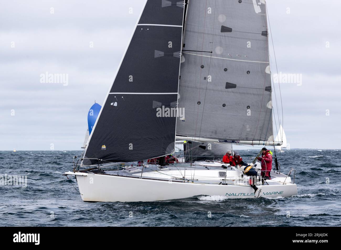 Large fixed keel yachts are seen racing during the 2023 Ocean Racing ...