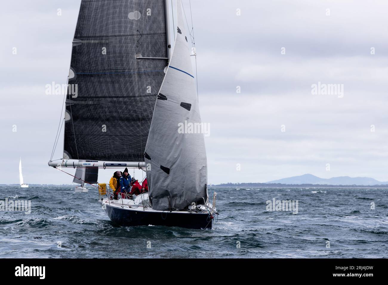 Large fixed keel yachts are seen racing during the 2023 Ocean Racing ...