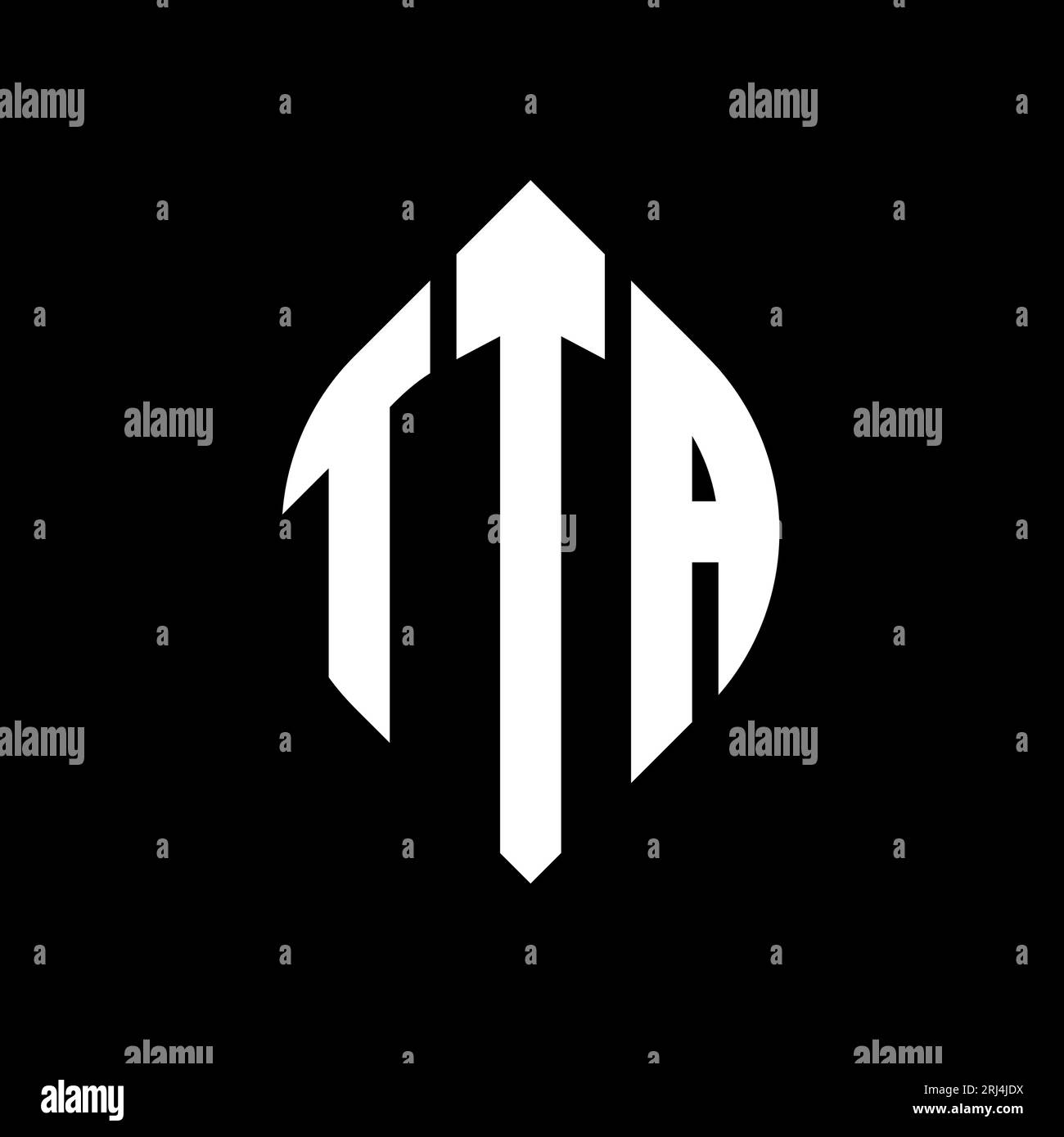 TTA circle letter logo design with circle and ellipse shape. TTA ...