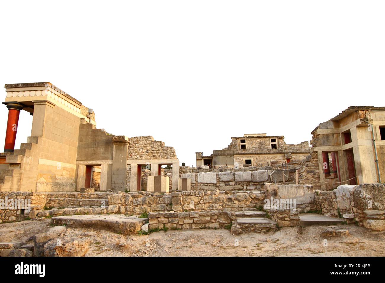 Knossos palace archaeological site Crete Greece isolated on white ...