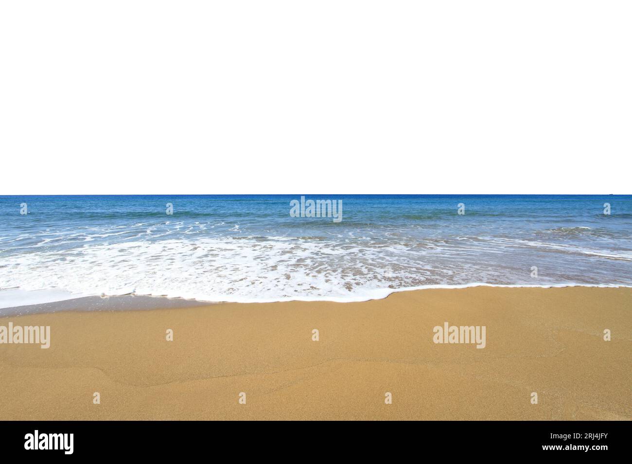 Sea waves on sandy beach isolated on white transparent background Stock ...
