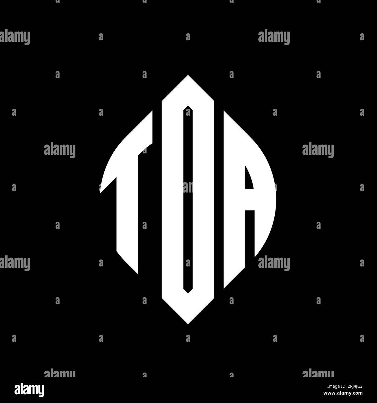 TOA circle letter logo design with circle and ellipse shape. TOA ...