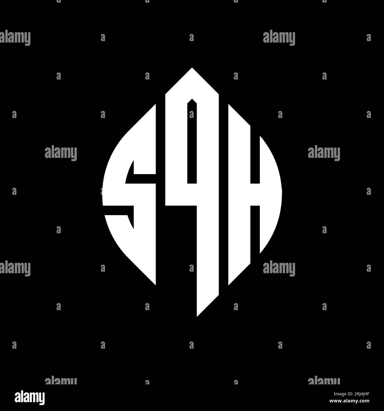 SQH circle letter logo design with circle and ellipse shape. SQH ...