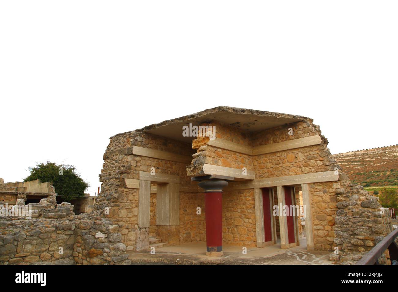 Knossos palace archaeological site Crete Greece isolated on white ...