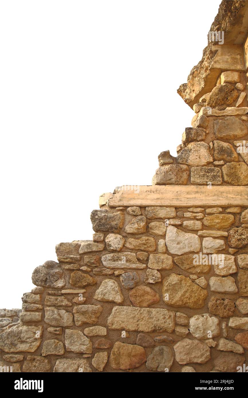 Knossos palace archaeological site Crete Greece isolated on white ...
