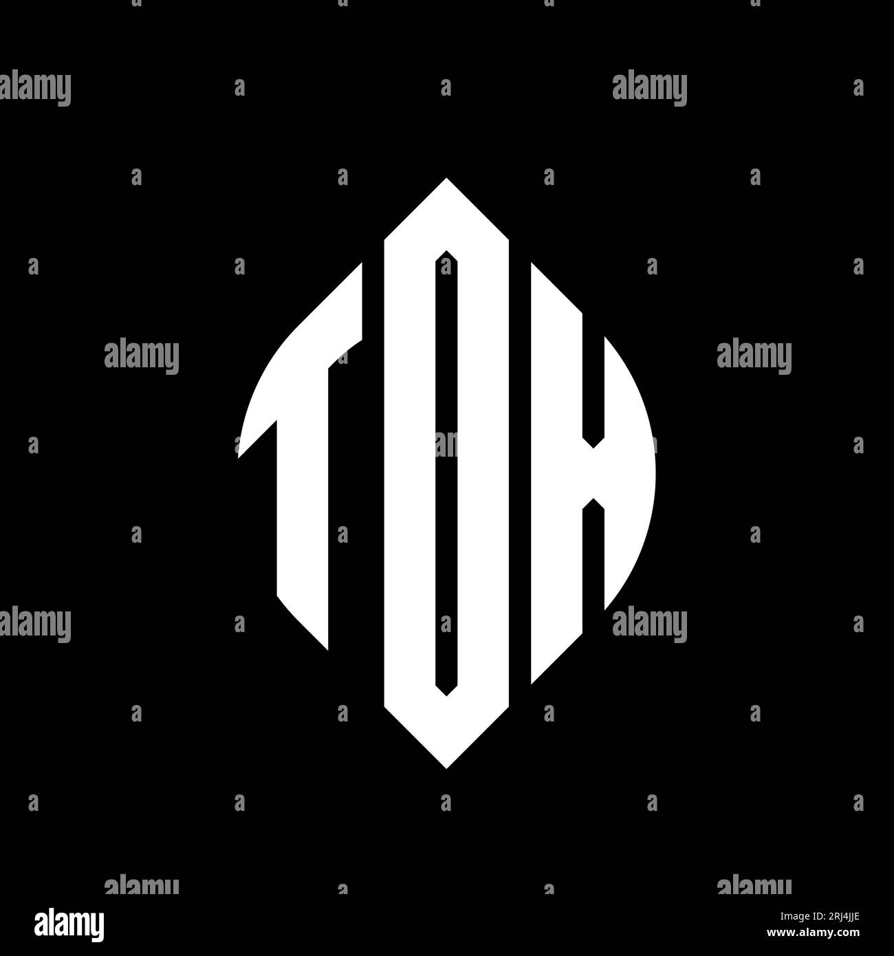 TOX circle letter logo design with circle and ellipse shape. TOX ...