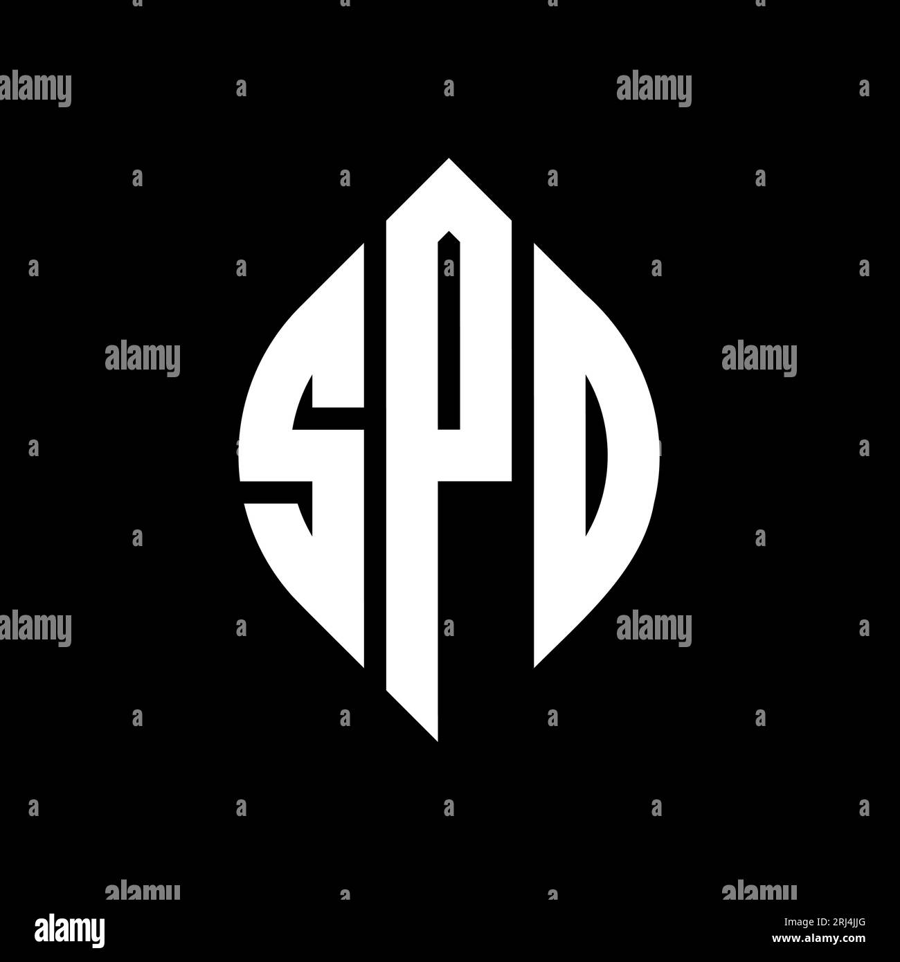 SPD circle letter logo design with circle and ellipse shape. SPD ...