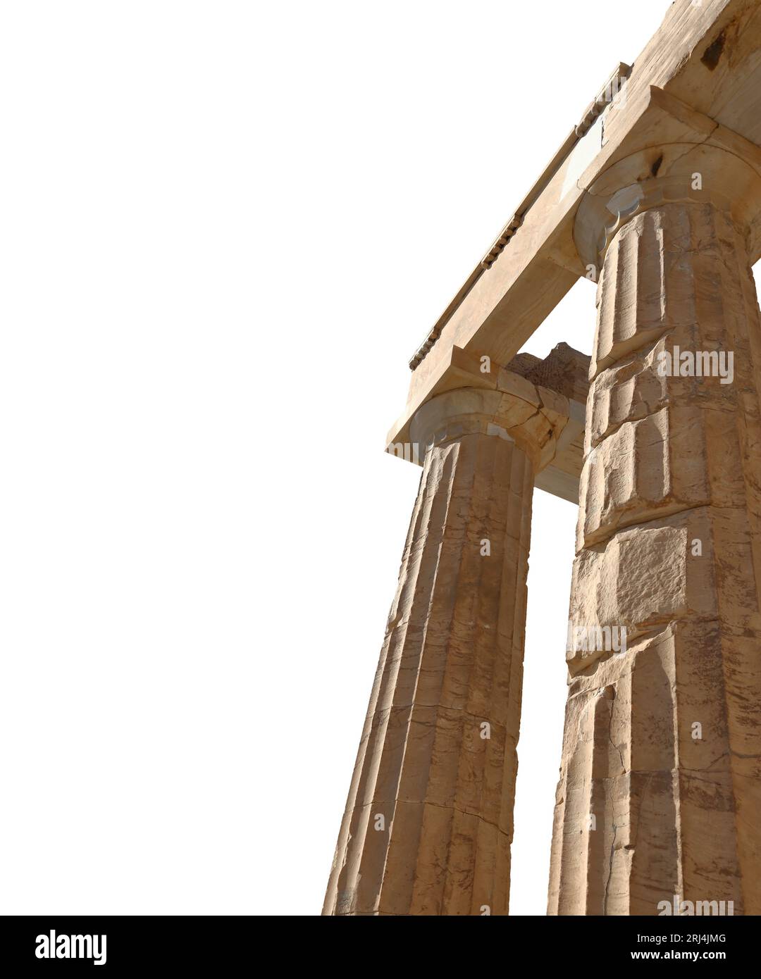 Acropolis Athens Greece, ancient Greek temple pillars isolated on white ...