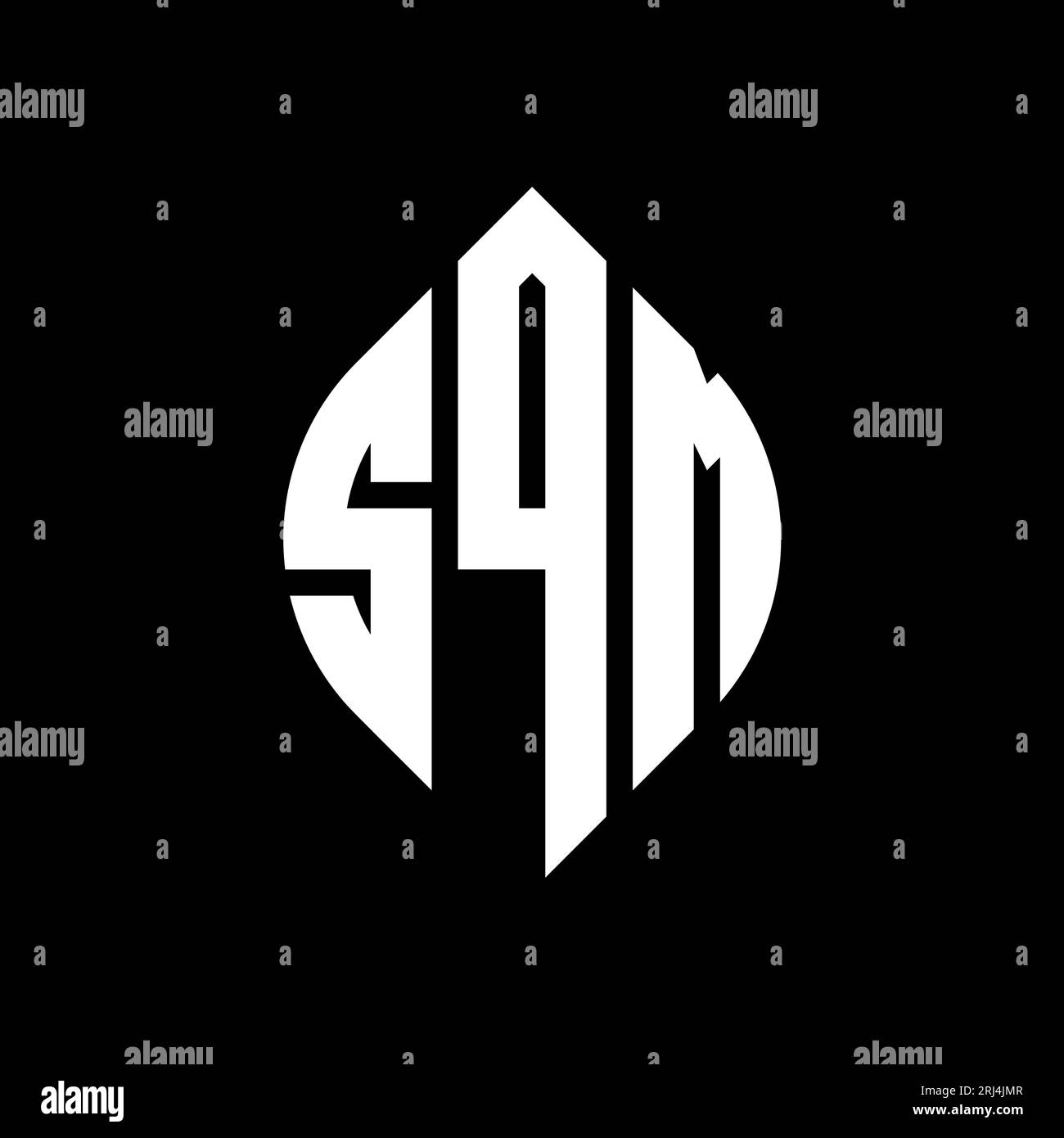 SQM circle letter logo design with circle and ellipse shape. SQM ...
