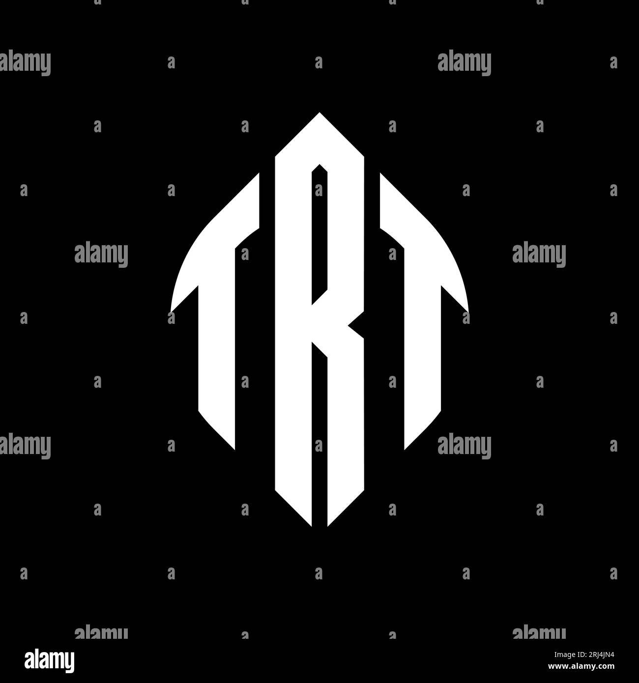 TRT circle letter logo design with circle and ellipse shape. TRT ...