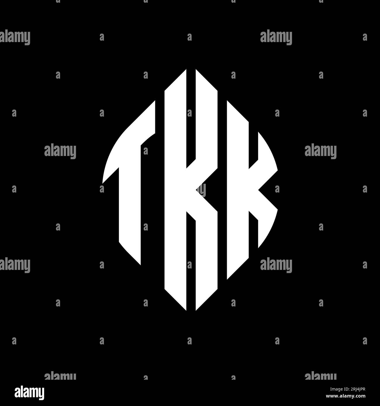 TKK circle letter logo design with circle and ellipse shape. TKK ...