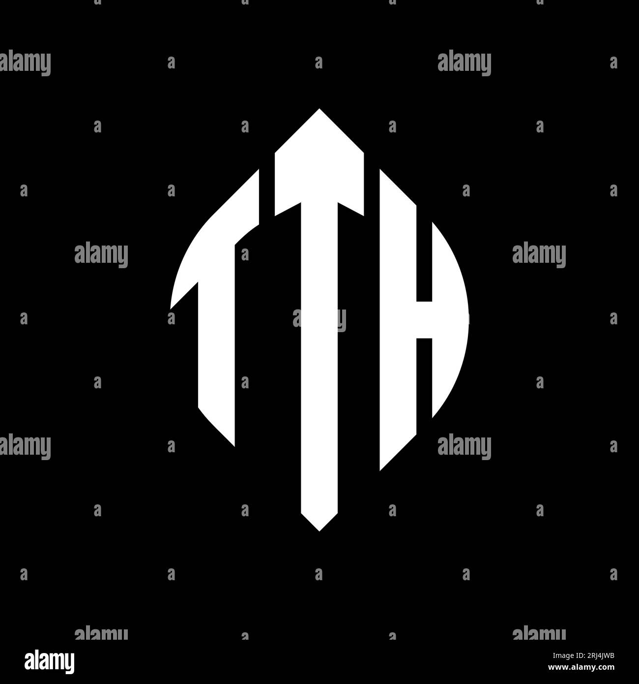 TTH circle letter logo design with circle and ellipse shape. TTH ...
