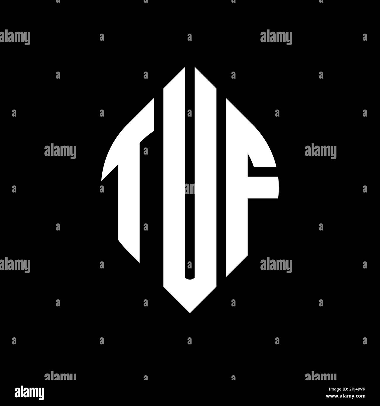 TUF circle letter logo design with circle and ellipse shape. TUF ...