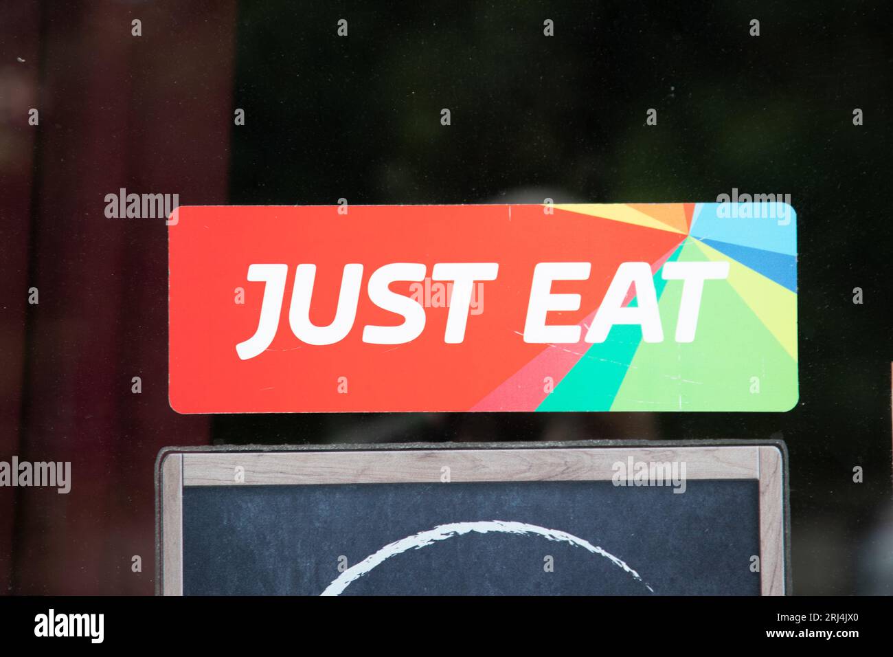 Bordeaux , France - 08 18 2023 : just eat sign brand and text logo on ...
