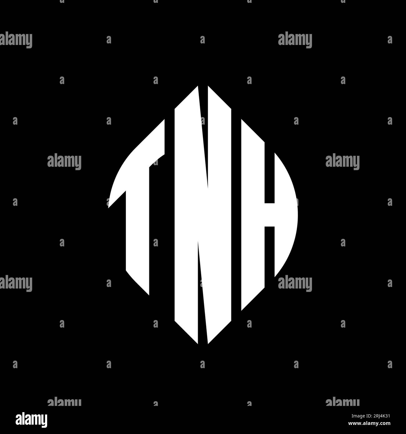 TNH circle letter logo design with circle and ellipse shape. TNH ...
