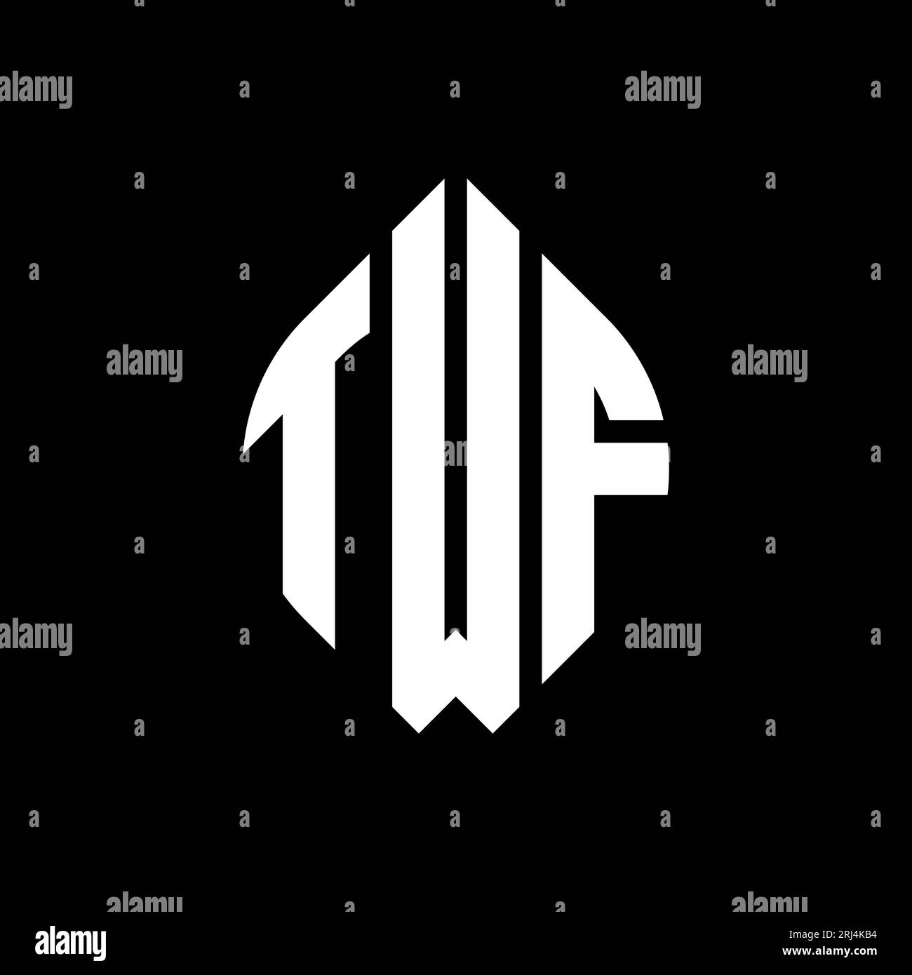 TWF circle letter logo design with circle and ellipse shape. TWF ...