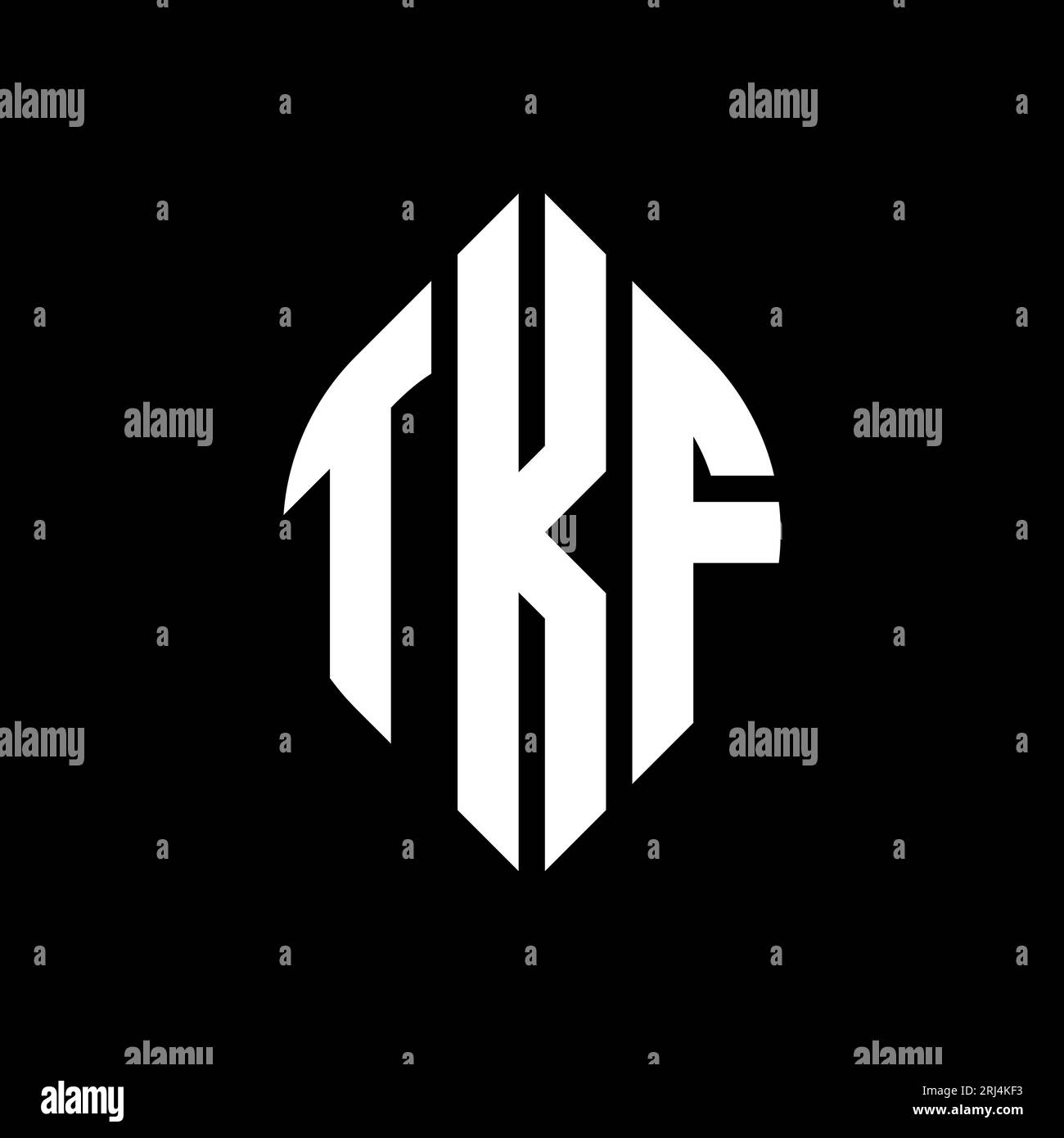 TKF circle letter logo design with circle and ellipse shape. TKF ellipse letters with ...