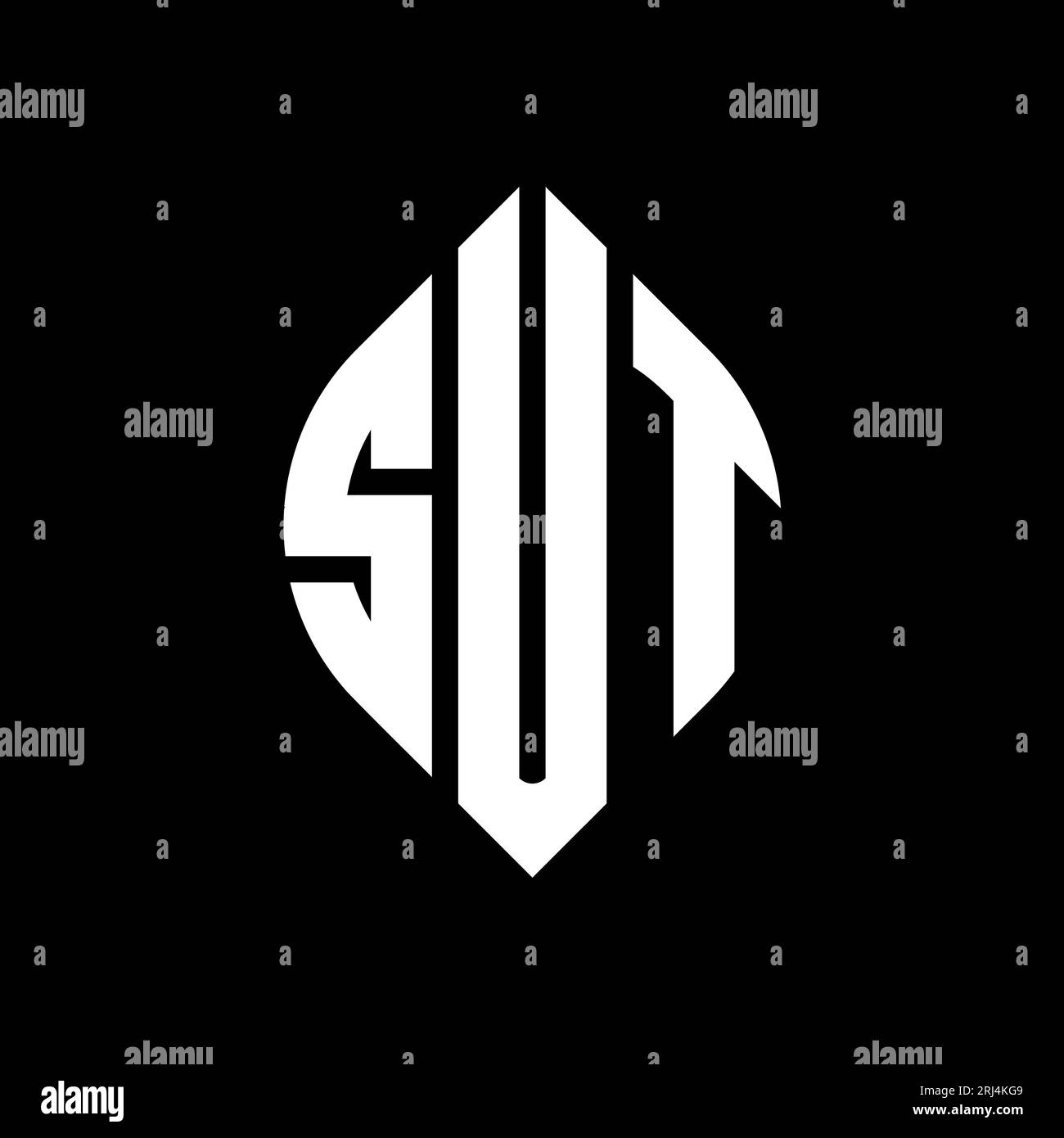 SUT circle letter logo design with circle and ellipse shape. SUT ...