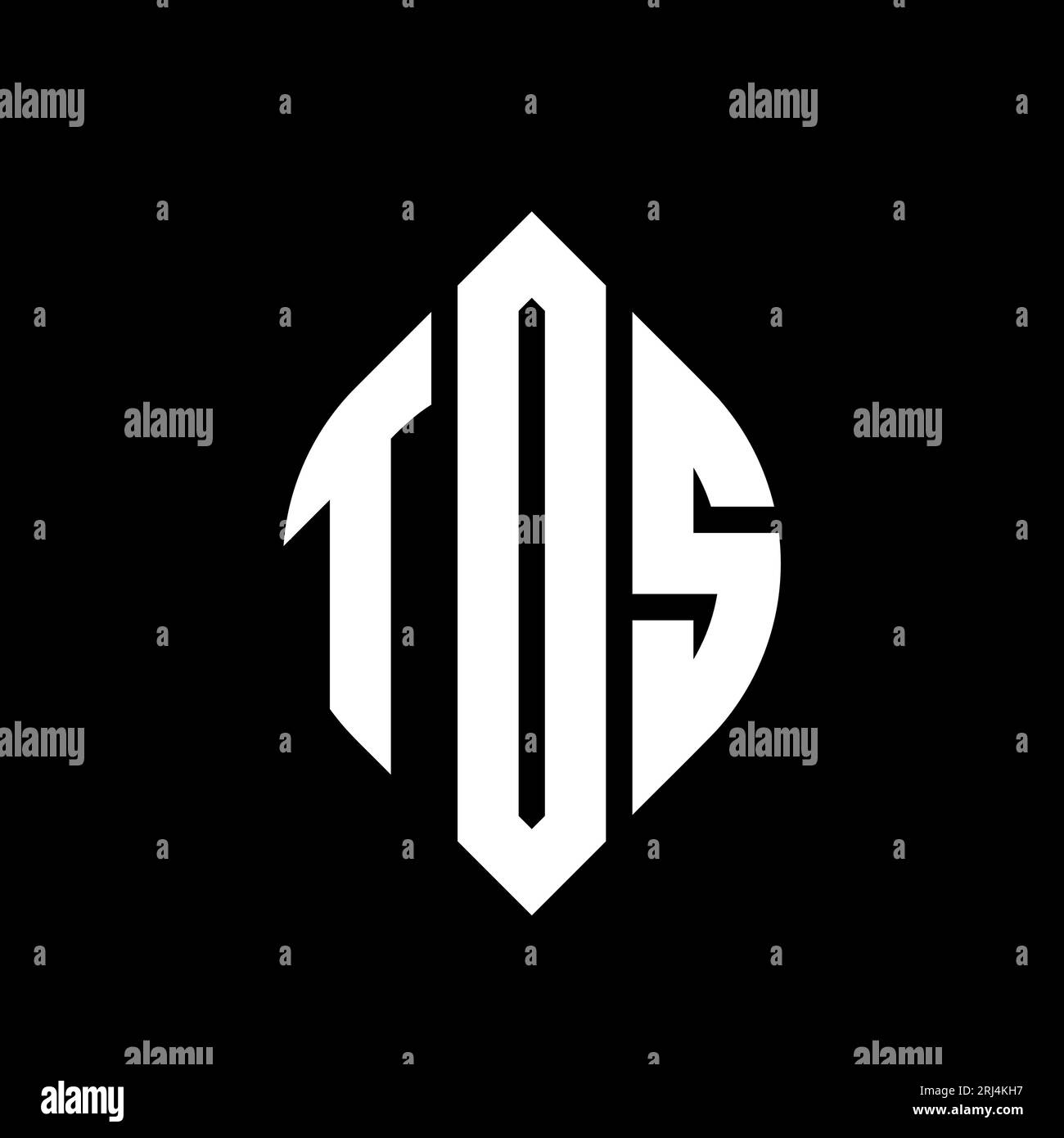 TOS circle letter logo design with circle and ellipse shape. TOS ...