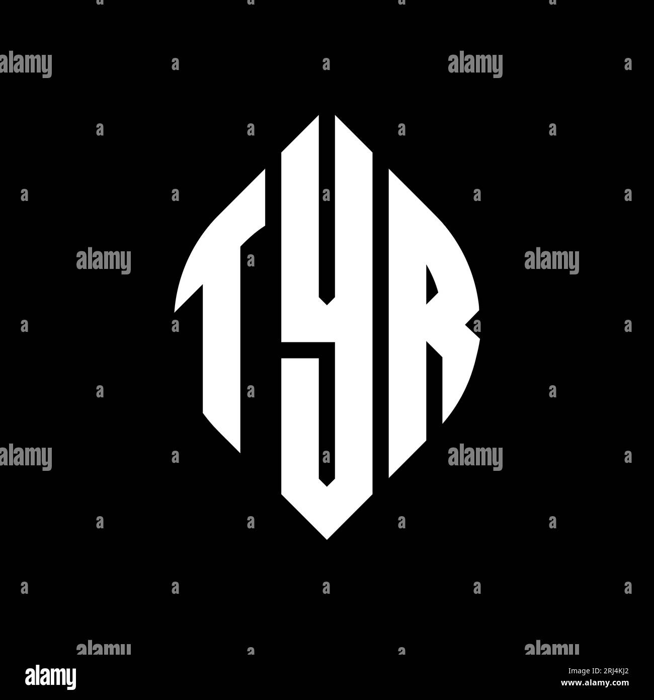 TYR circle letter logo design with circle and ellipse shape. TYR ...