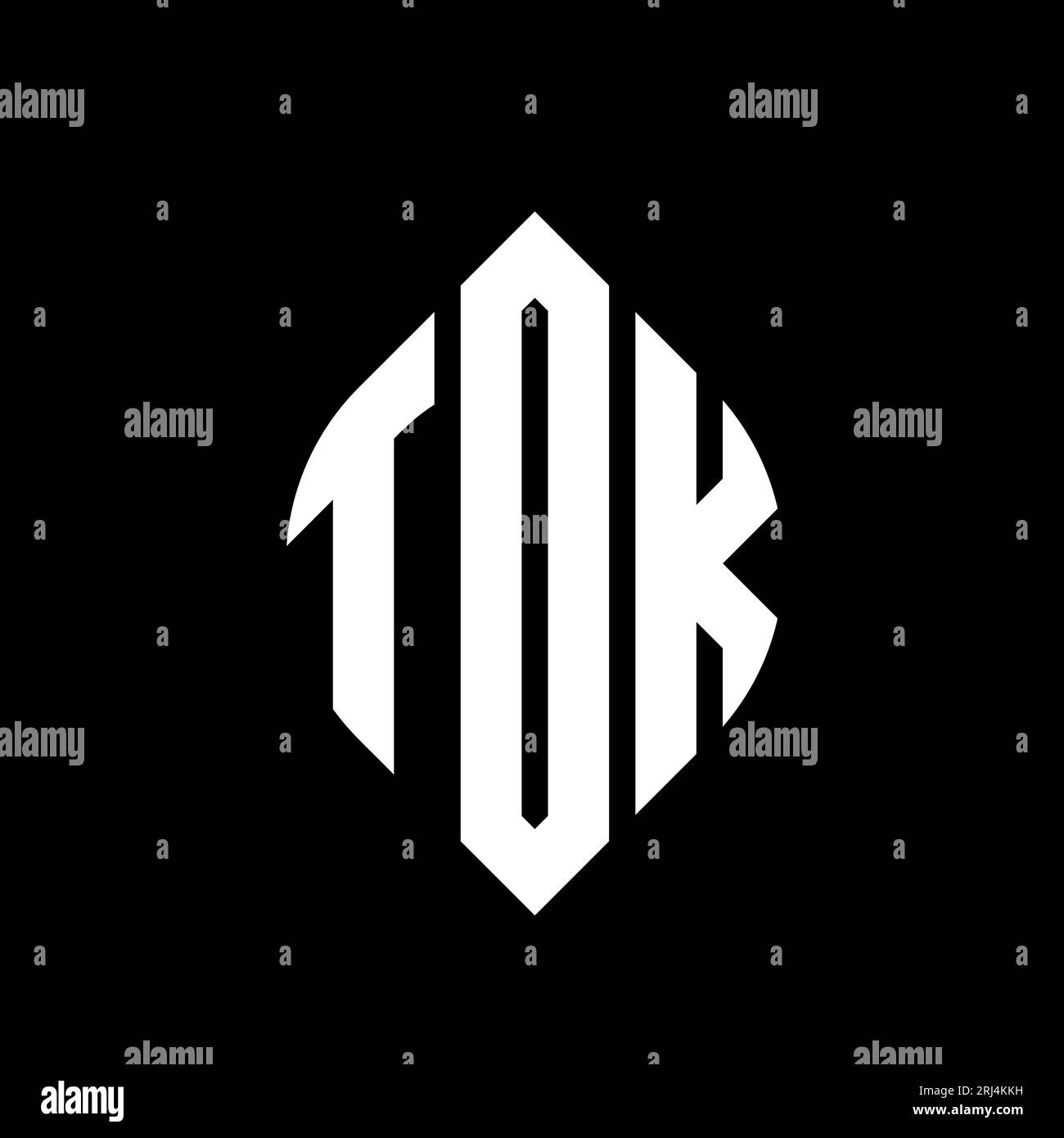 TOK circle letter logo design with circle and ellipse shape. TOK ...