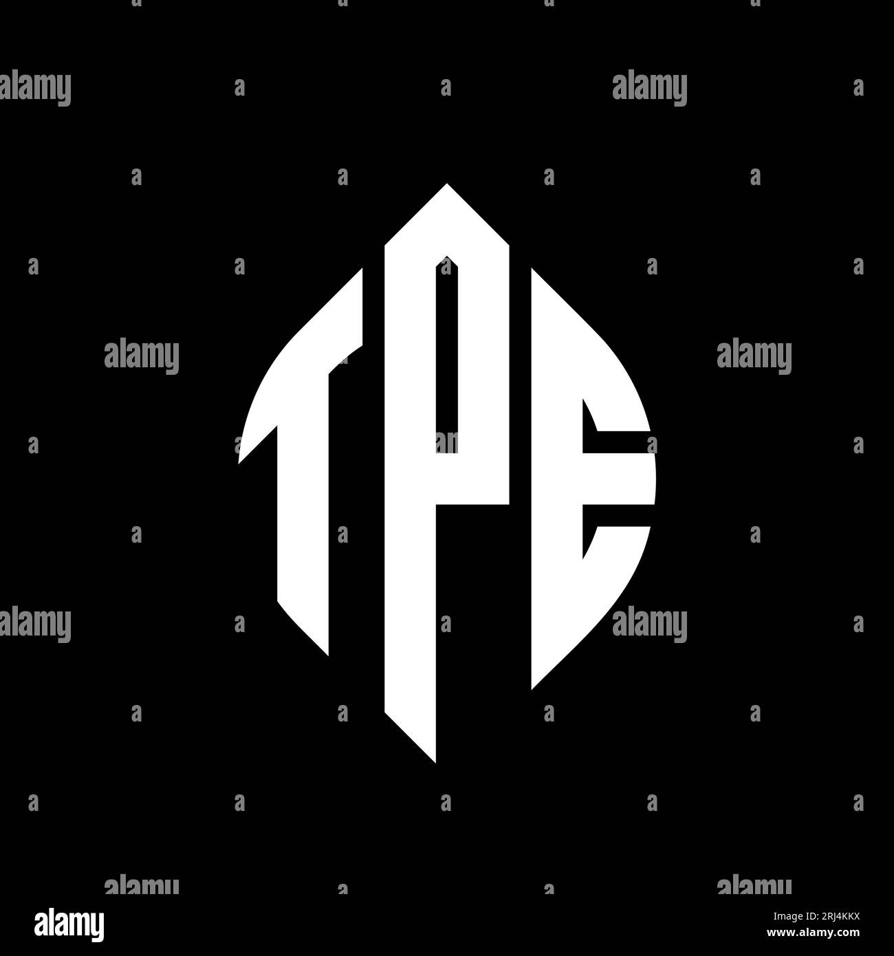 TPE circle letter logo design with circle and ellipse shape. TPE ...