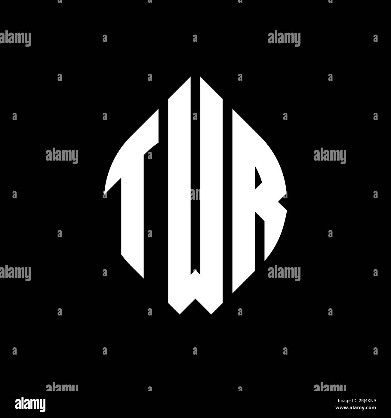 TWR circle letter logo design with circle and ellipse shape. TWR ...