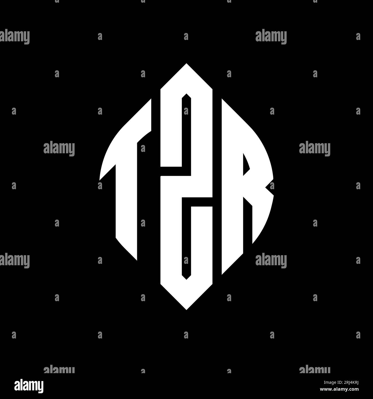TZR circle letter logo design with circle and ellipse shape. TZR ...