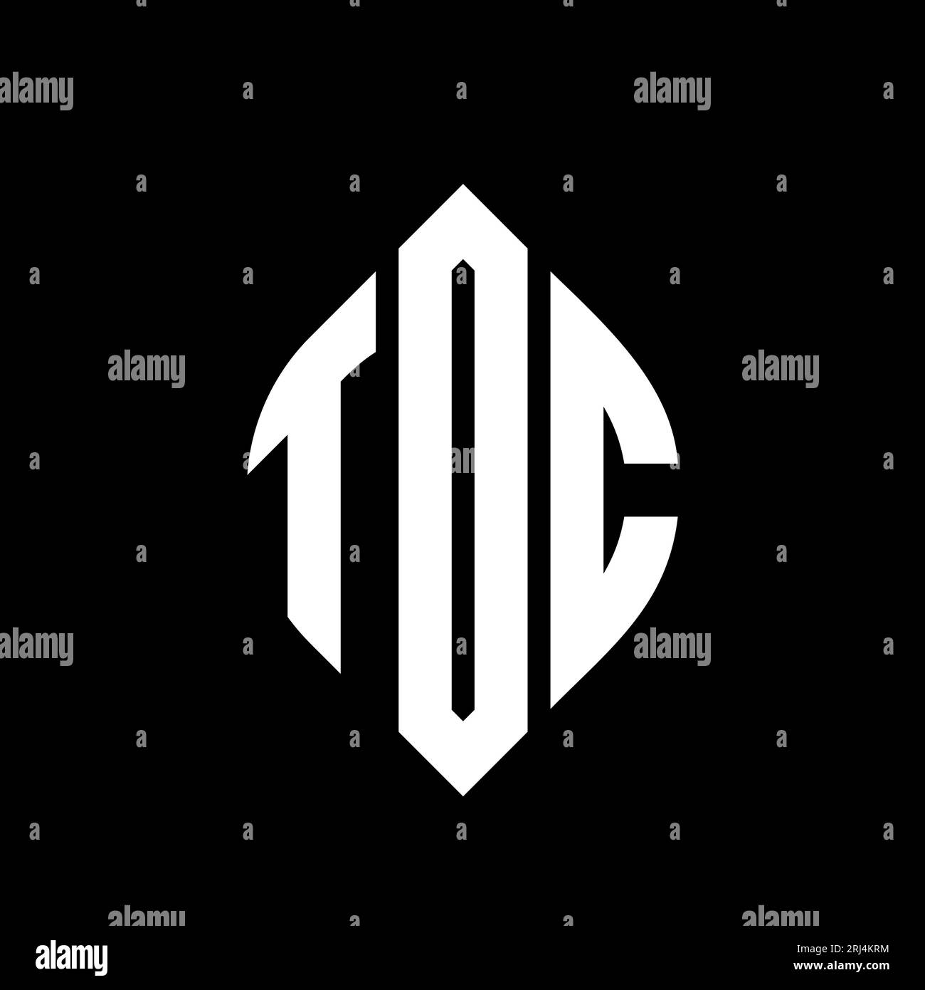 TOC circle letter logo design with circle and ellipse shape. TOC ellipse letters with ...