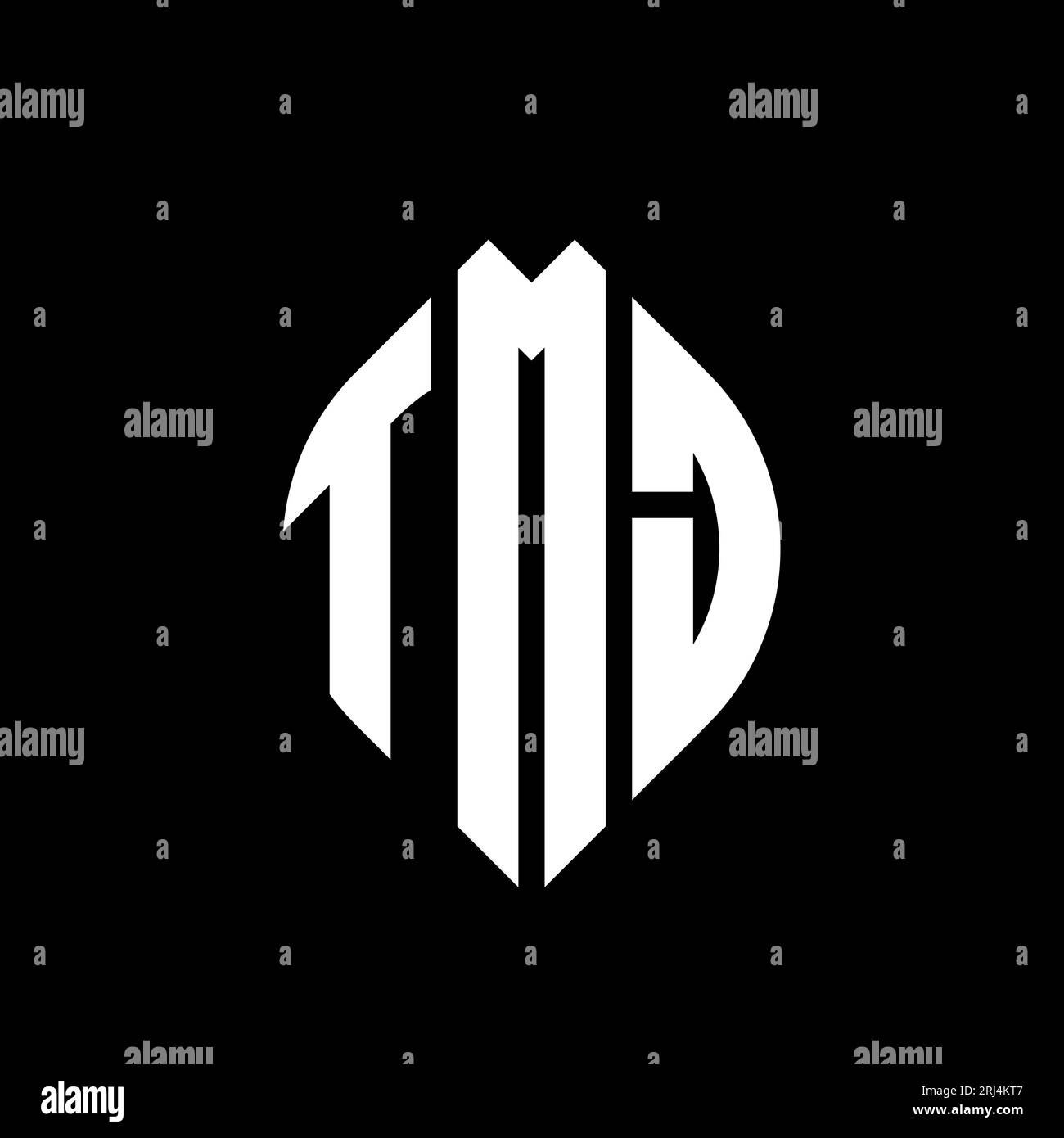 TMJ circle letter logo design with circle and ellipse shape. TMJ ...