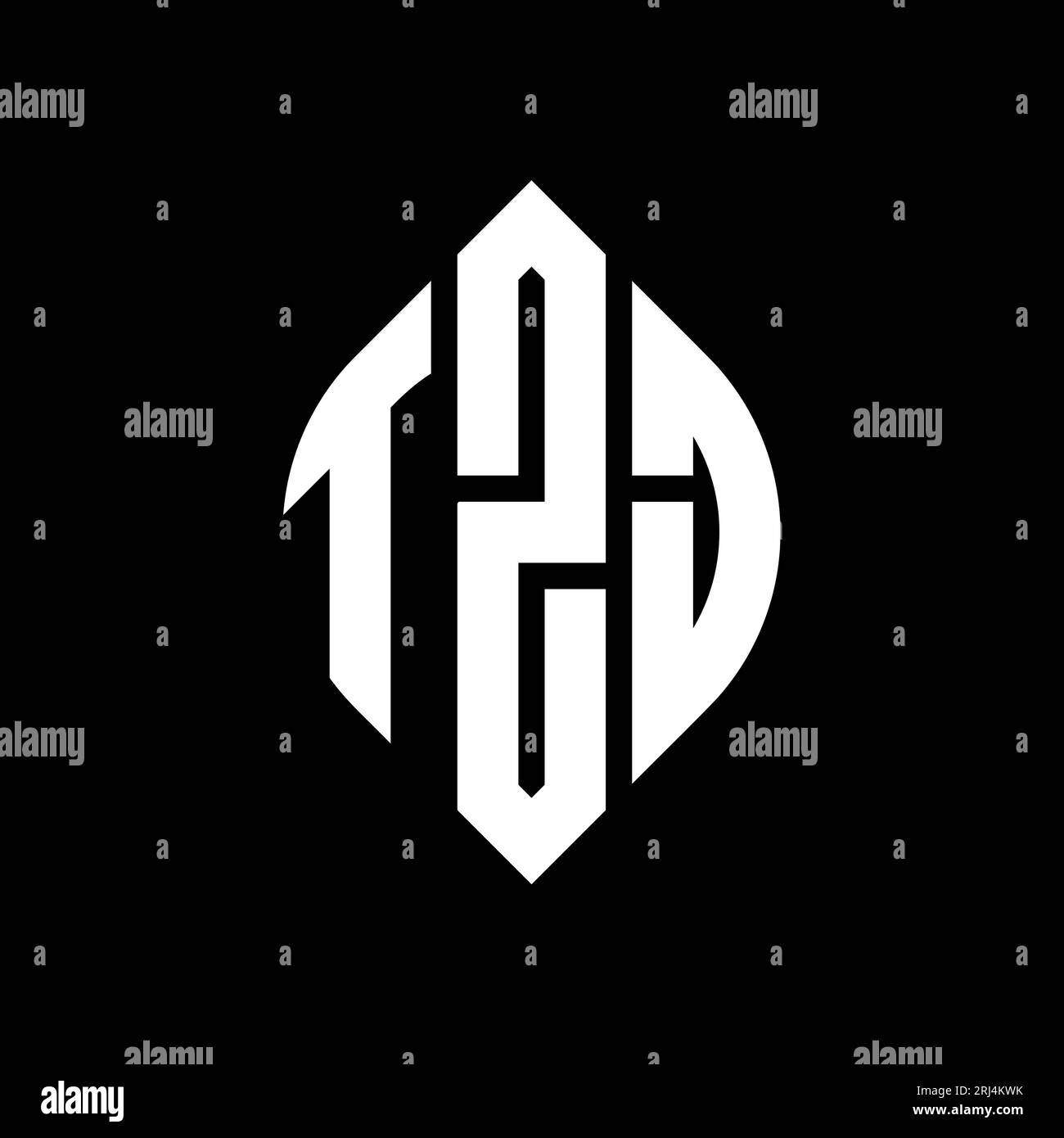 TZJ circle letter logo design with circle and ellipse shape. TZJ ...