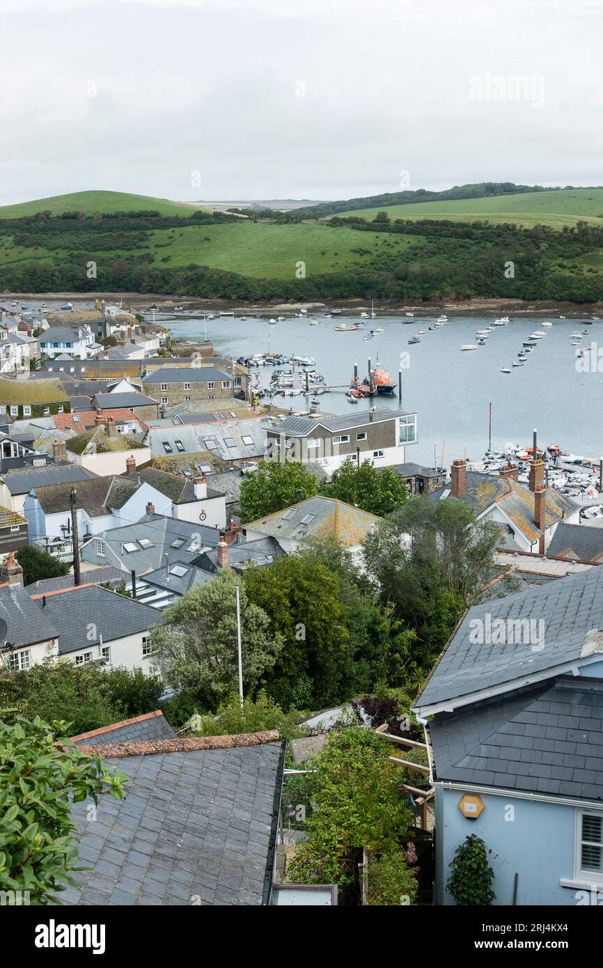 Salcombe Harbour with RNLI Lifeboat moored Stock Photo - Alamy