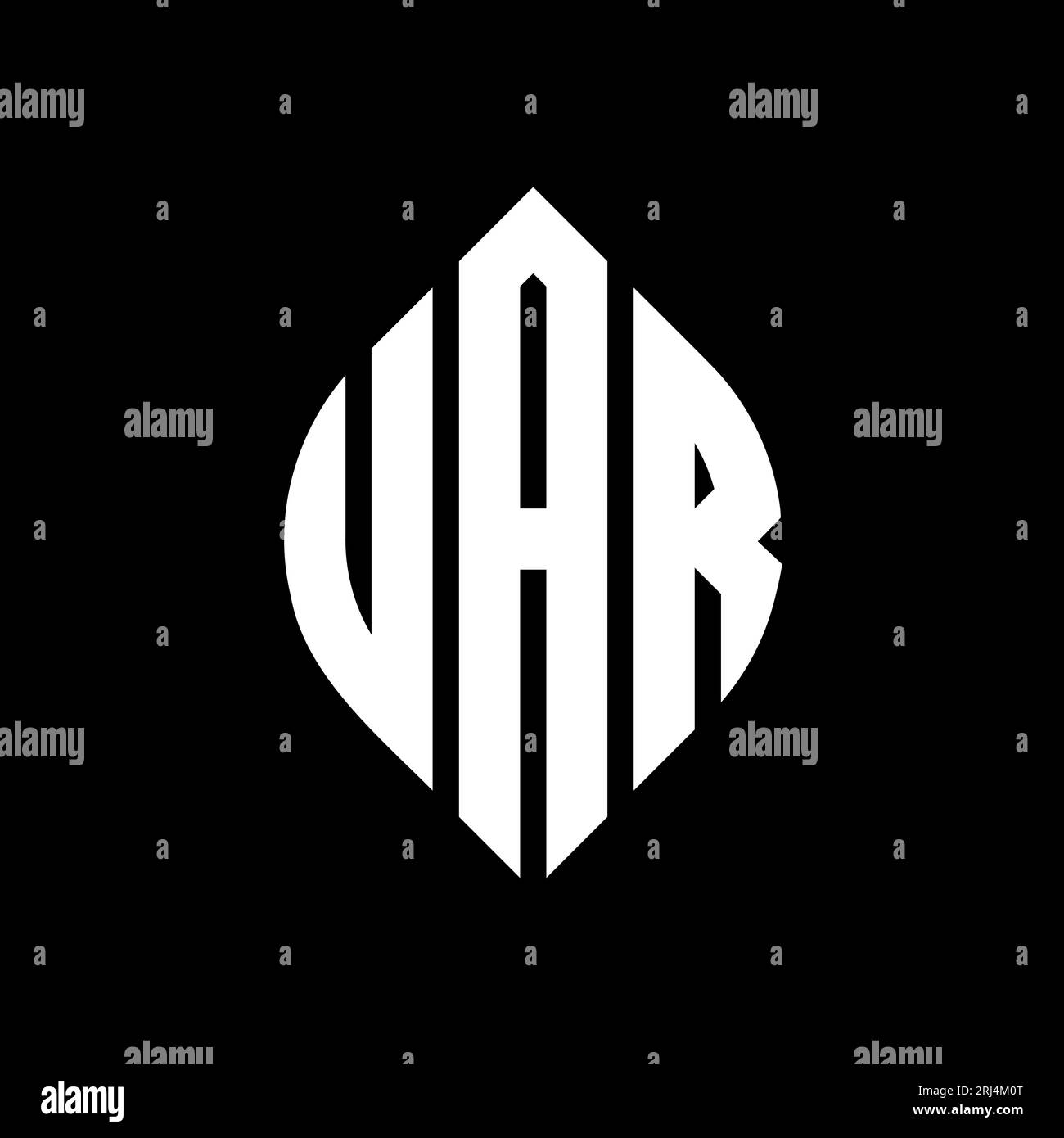 UAR circle letter logo design with circle and ellipse shape. UAR ...