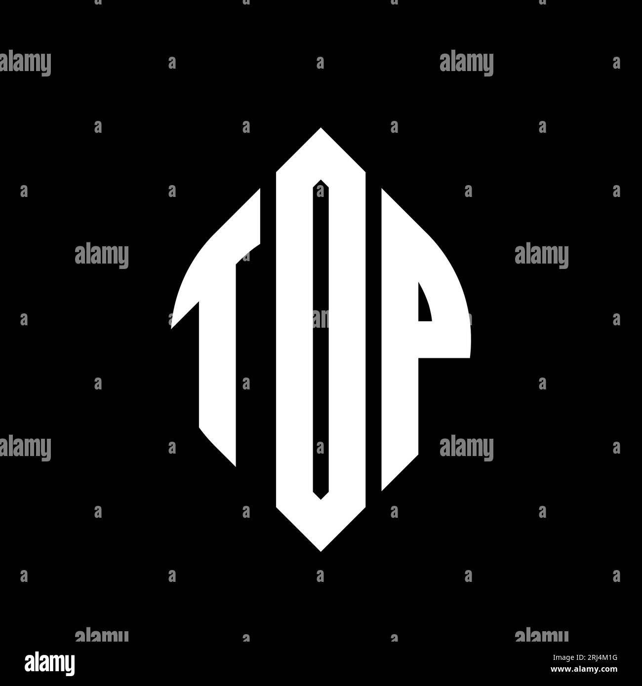 TOP circle letter logo design with circle and ellipse shape. TOP ...