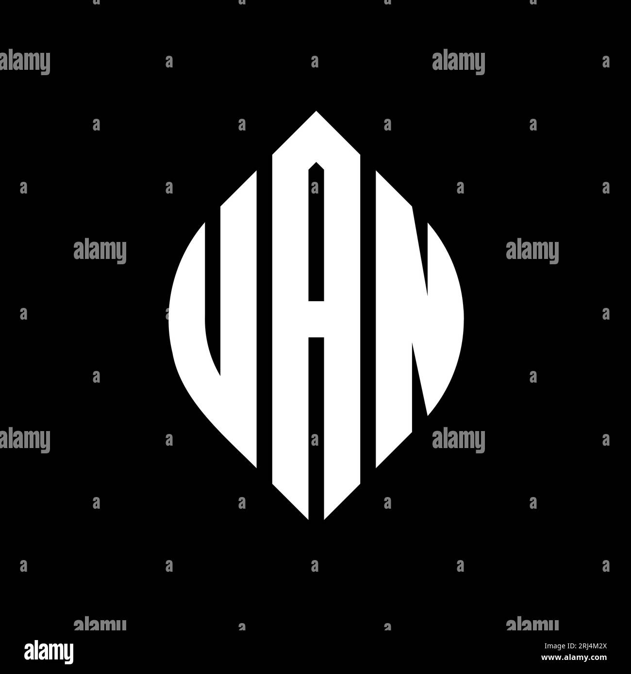 UAN circle letter logo design with circle and ellipse shape. UAN ...