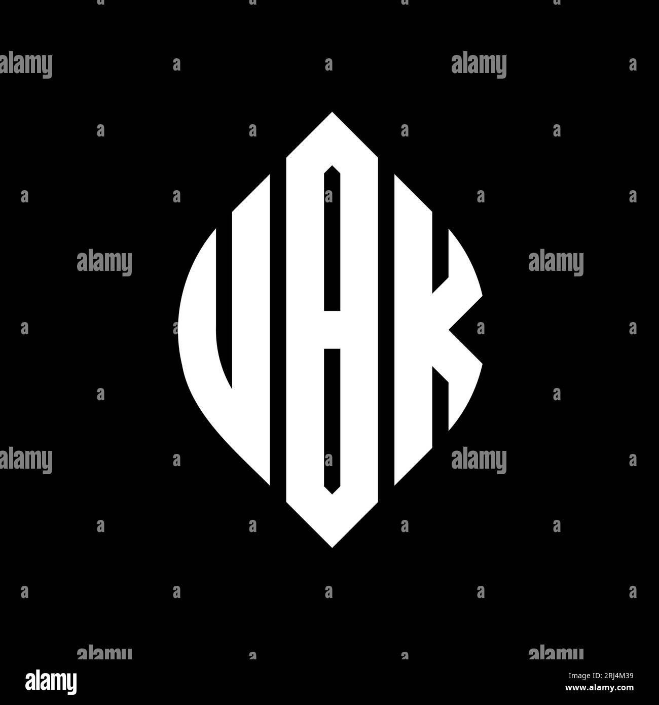 UBK circle letter logo design with circle and ellipse shape. UBK ...