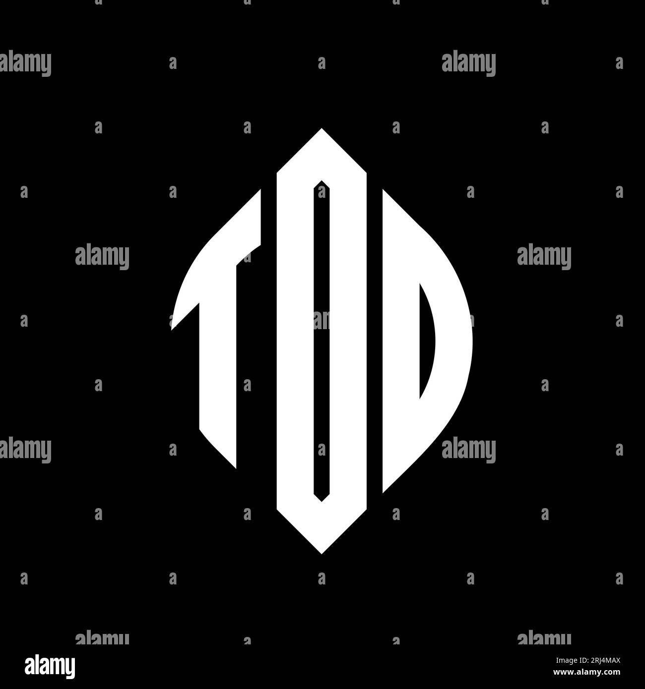 TOD circle letter logo design with circle and ellipse shape. TOD ...