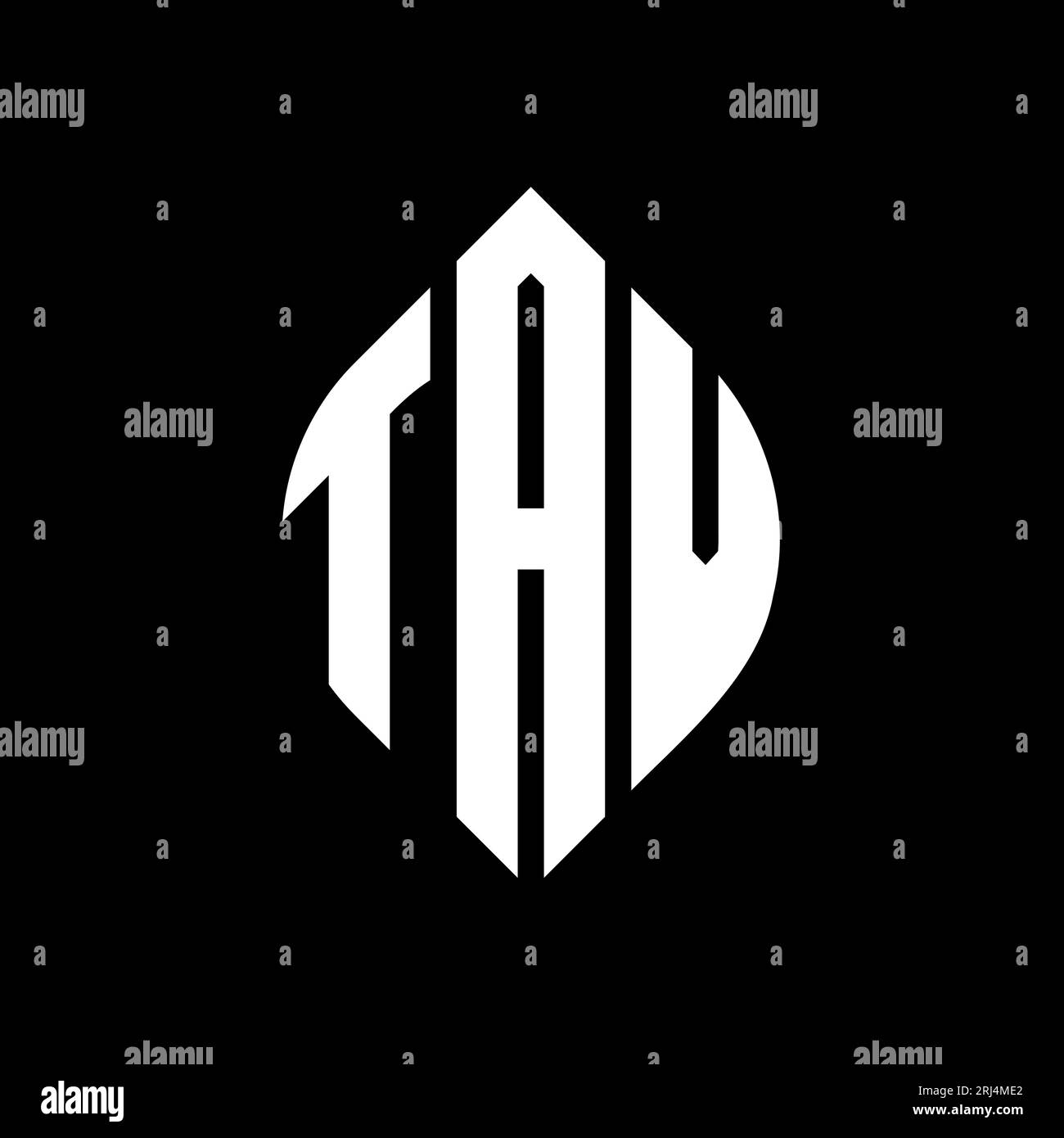 TAV circle letter logo design with circle and ellipse shape. TAV ...